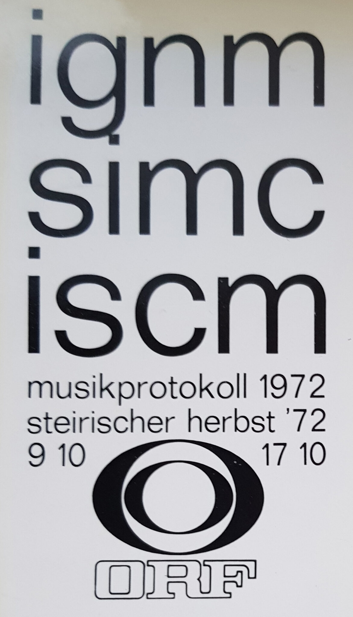 1972 Graz - ISCM – International Society for Contemporary Music